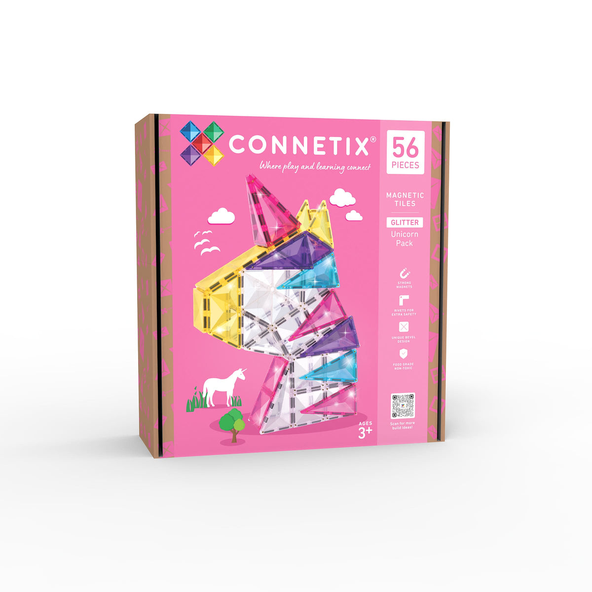 Connetix Magnetic Tiles Glitter Unicorn Pack 56pc – Little Junior Co