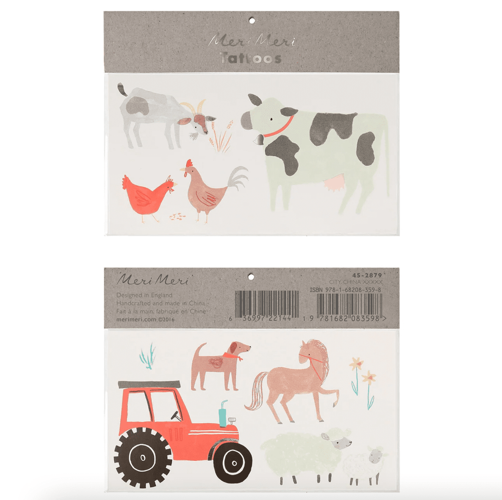Meri Meri On The Farm Large Tattoos – Little Junior Co